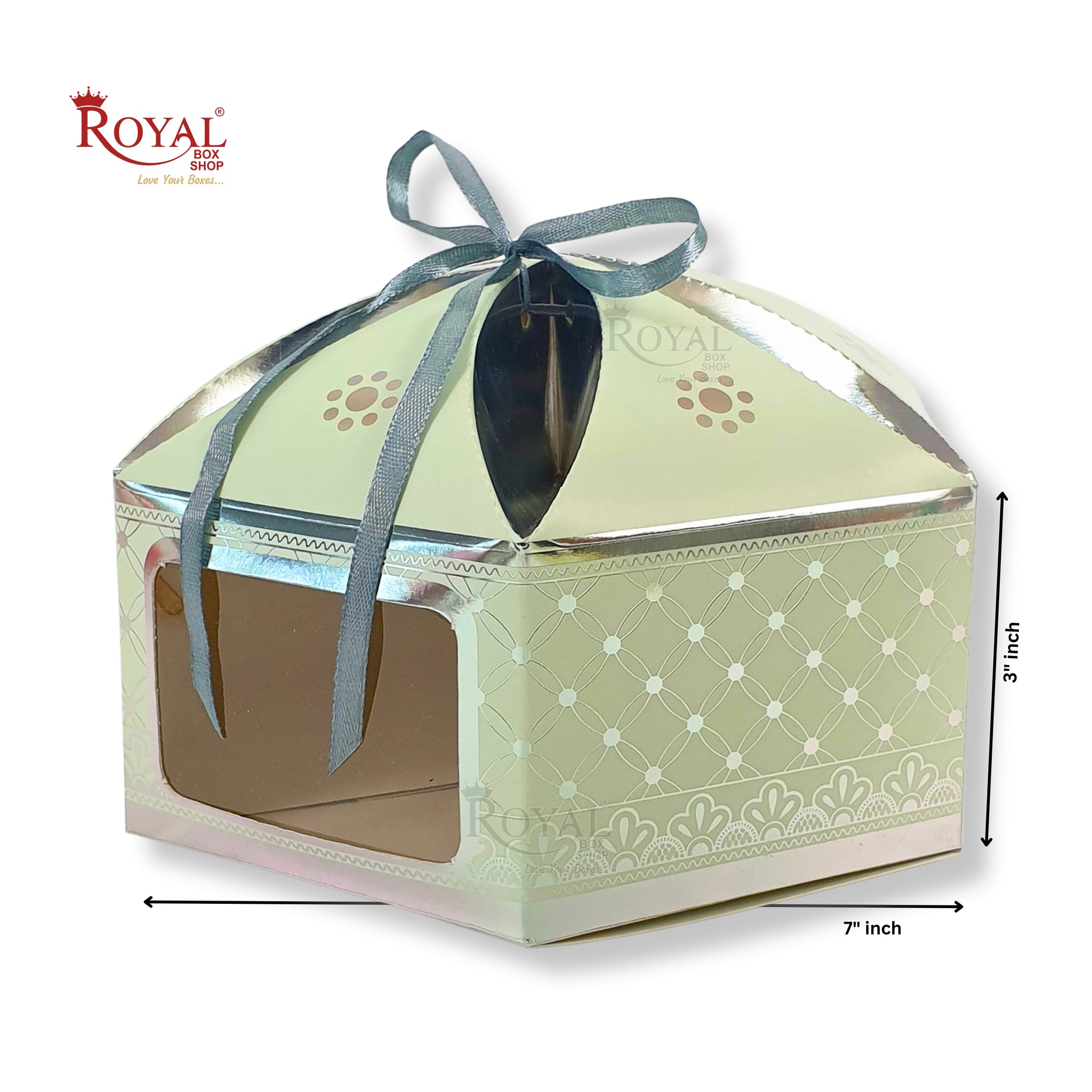 Luxury Pink Floral Hexagon Box Size 7x7x3 inch for Dry Cakes Packaging ...