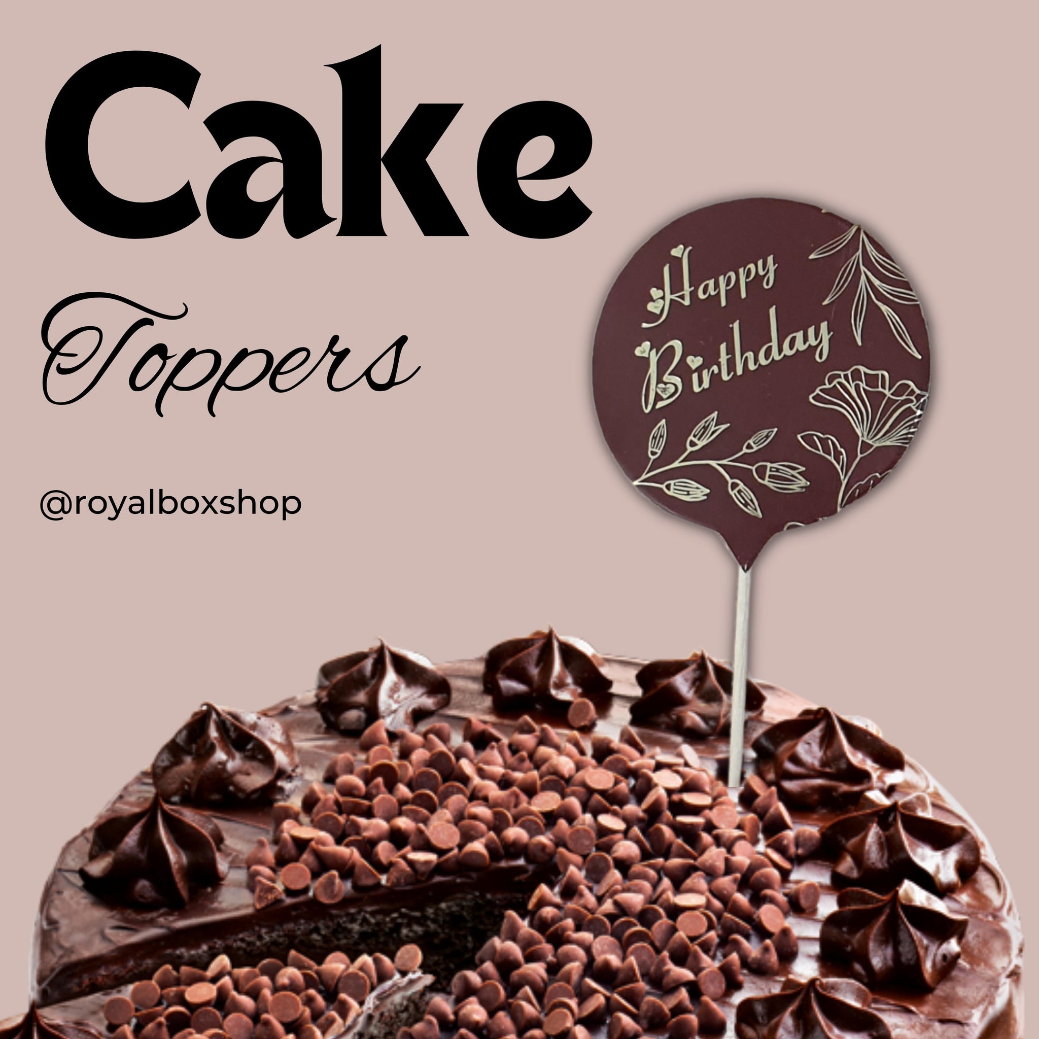 Buy Happy Birthday Cake Toppers Round Shape Gold Foil Print Mix Design ...