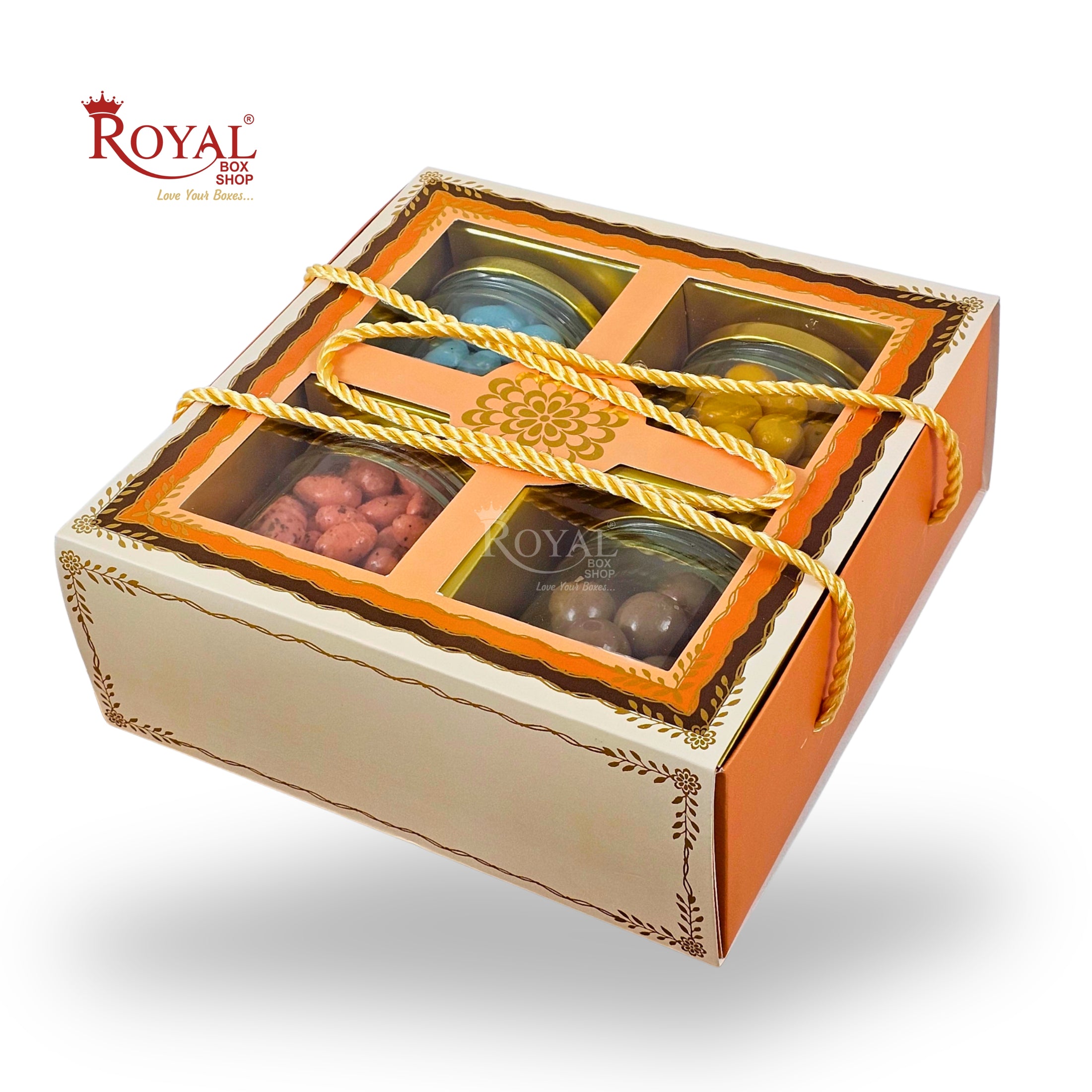 Luxury 4 Jar Dry Fruit Packaging Box or Diwali, wedding gifting – Royal ...