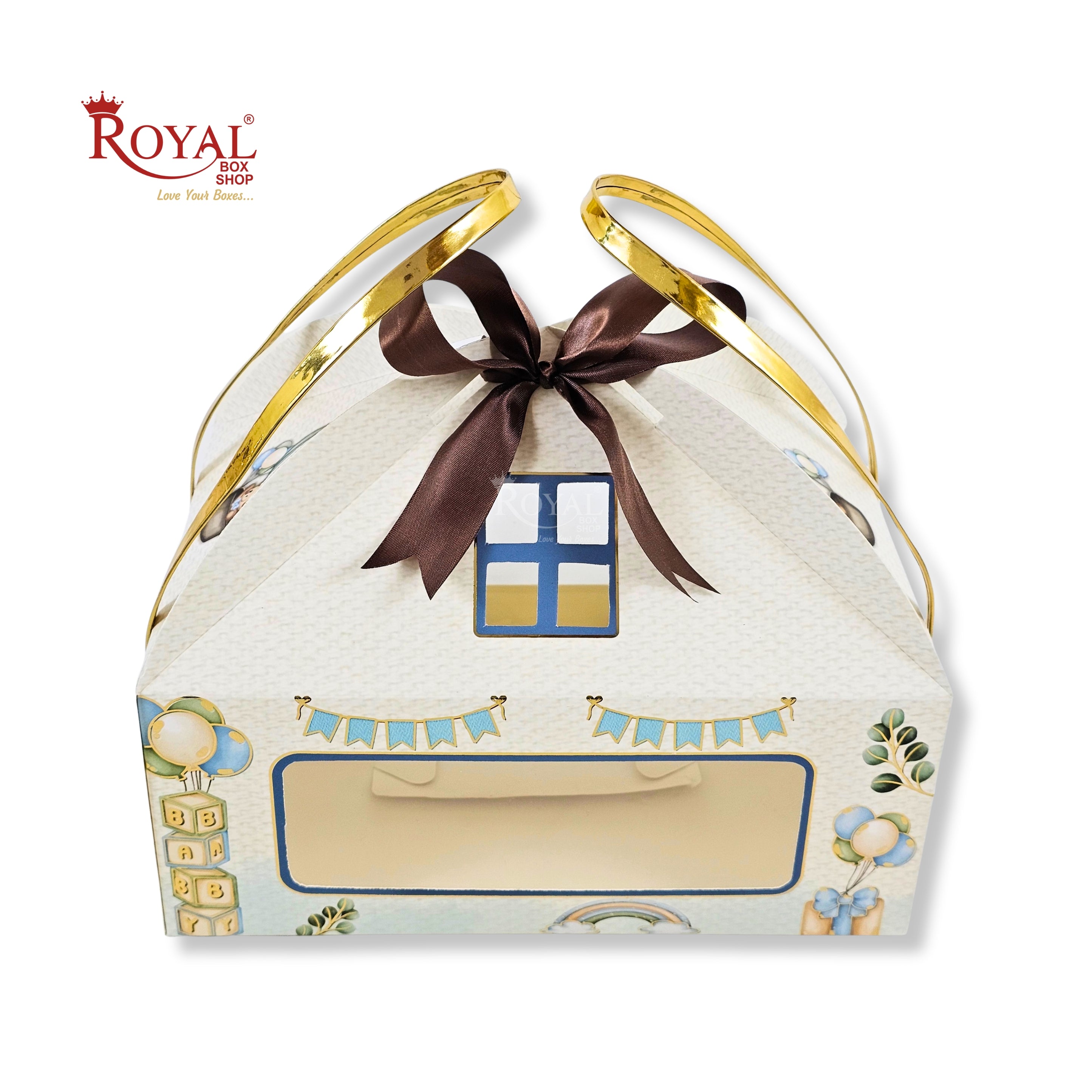 Hut Boxes Baby Blue, Window, Handle, Birthday Favors, Announcements ...