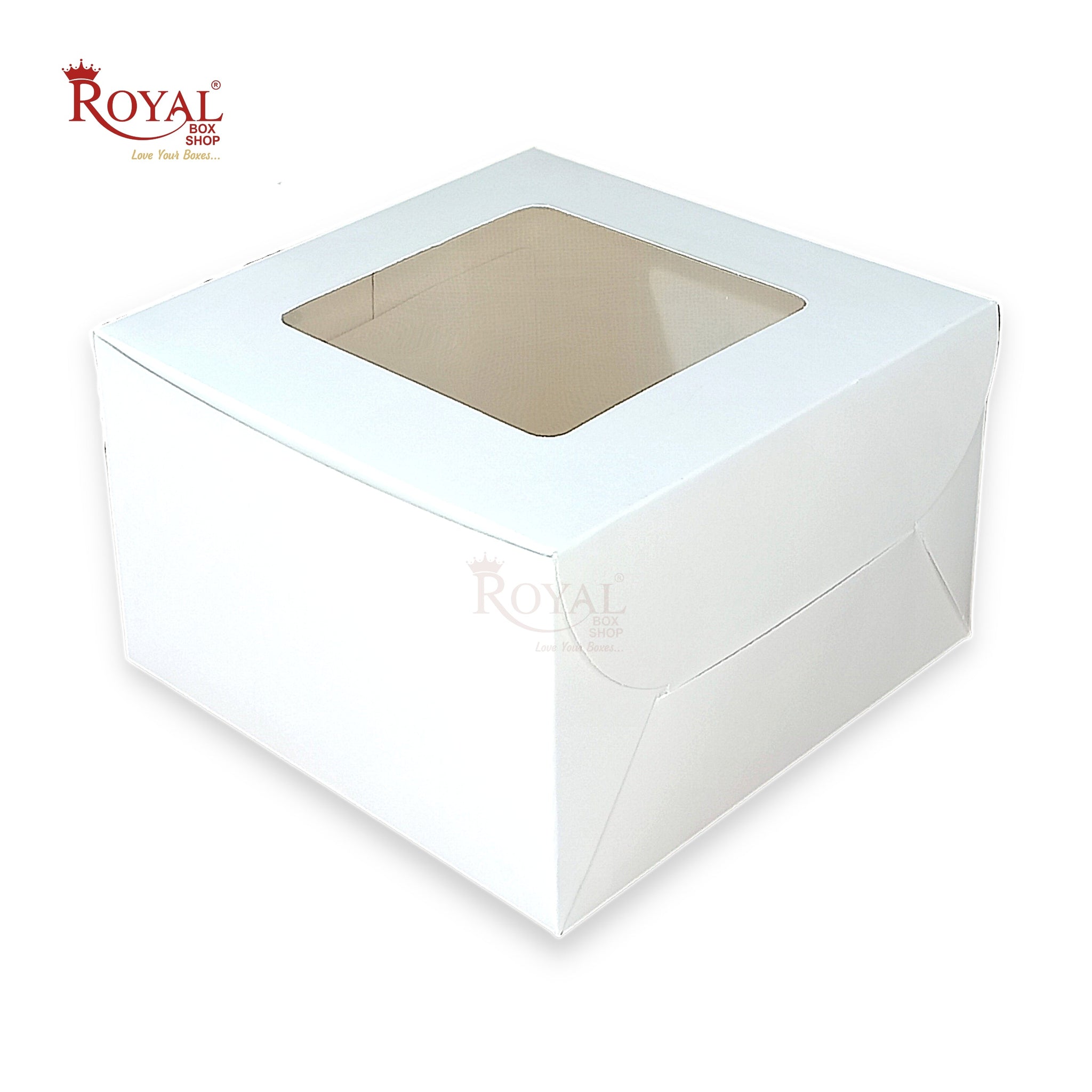 Cake Box With Window I Size 8x8x5 inch I White I Half Kg Cake Box – Royal Box Shop
